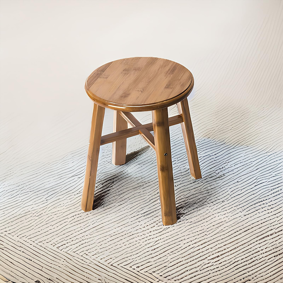 XXYOUPIN Little Wood Stool 8.2 Inch Step Stool Bamboo Seat Stool Milking Stool, Anti Slip Small Short Stool for Adults, Shoe Changing, Home,Bedside Small Plant Stand Outdoor Stool(Natural)