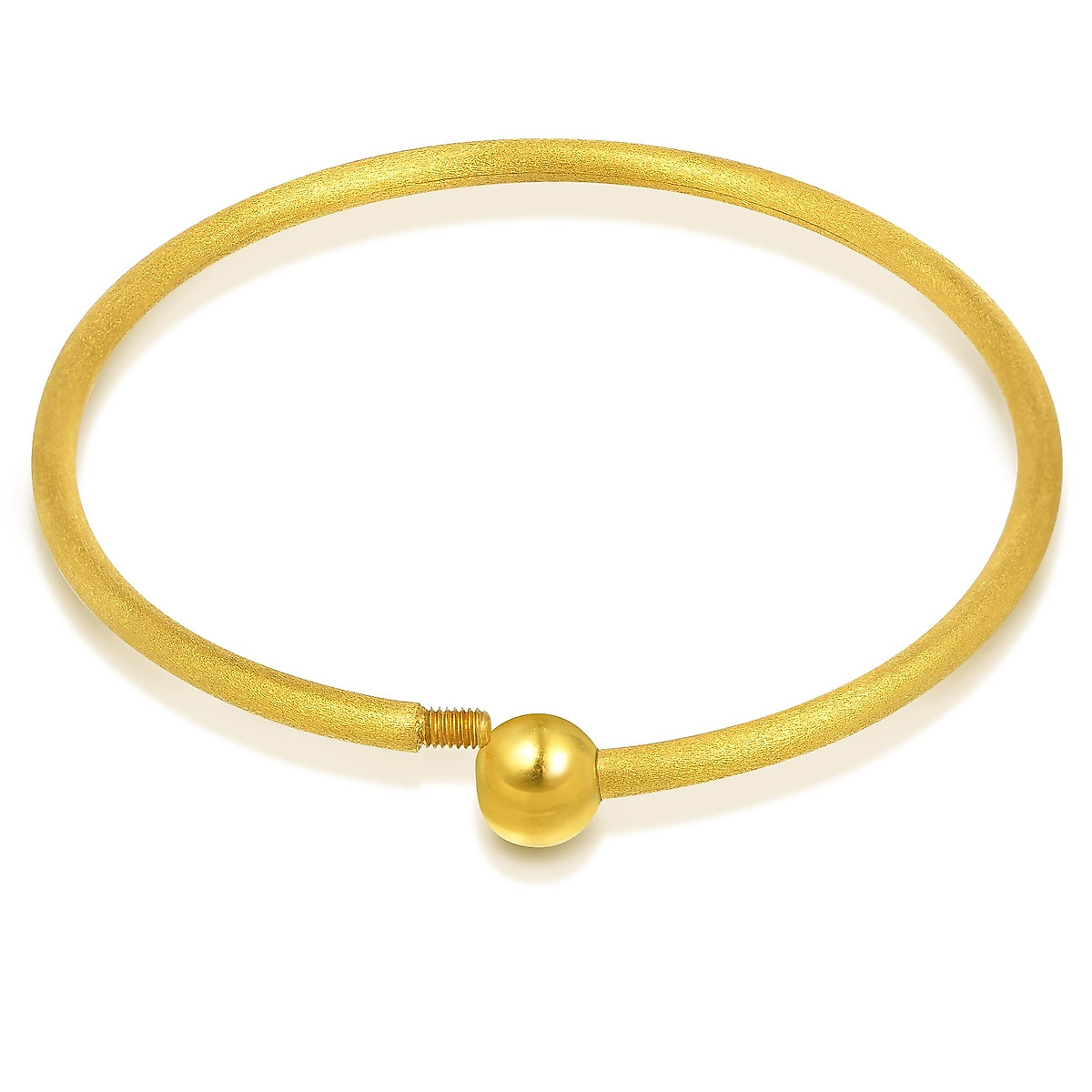 CHOW SANG SANG 999.9 24K Gold Price-by-Weight Gold Matte-Finished Bangle for Women 90343K (Approx. 0.31tael (~11.6g), 6 (Wrist Size:14-15 CM))