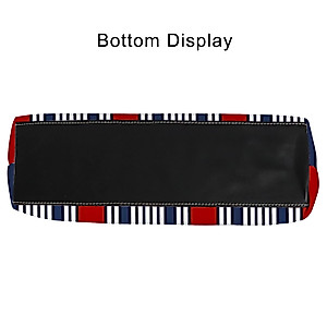 Fashion Tote Handbags Women's Soft Tote Shoulder Bag for Women Work Shopping Top Handle Satchel Bags, 15.8×4×15.4 inches,Retro Stripe