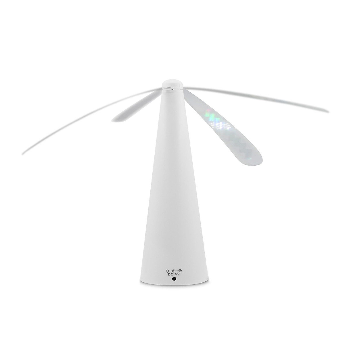 BUGGOFF White Fly & Flying Insect Repellent Fan with Twin Blades, Table top & Hangable, Battery Powered or 5V Plug in, Batteries NOT Included. Safe Blades with Auto Stop. (1 Pack)