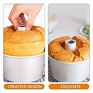 FLAVAS Mini Angel Food Pan Cake Pan 4inch NonStick Chiffon Tube Pan with Removable Bottom for Oven and Baking