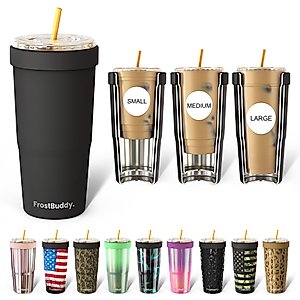Frost Buddy Togo Buddy - 30 oz Stainless Steel Vacuum Insulated Tumbler - Thermal Mug for Hot and Cold Drinks - Dunkin Cup (Black)