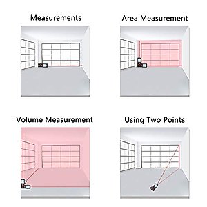 Laser Measure, atolla Laser Distance Meter (196Ft M/In/Ft) up to 60m/±2mm Accuracy with Mute Function, Waterproof IP54, Bubble Level, LCD Backlit for Pythagorean Mode, Measuring Distance, Area, Volume