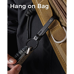 FEGVE Titanium Key Belt Clip Keychain Clip for Men, Belt Loop Key Ring Chain Holder Key Hook for Pants Purse-(black/1pcs)