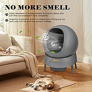 PETNF Self Cleaning Cat Litter Box with App,No More Scooping Automatic Cat Litter Box with Infra-Red Sensor System,Excellent Odor Removal,Ultra-Quiet Electric Kitty Litter Boxes for Multi-Cats