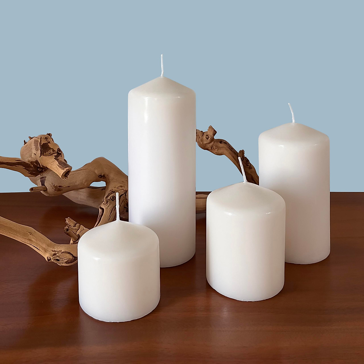 Stonebriar Tall 3x6 Inch Unscented Pillar Candles,White, 6 count