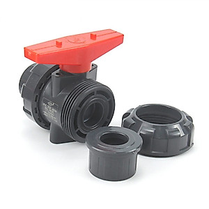 FUDGIO 1Pcs Inner Dia.20~50mm PVC Ball Valve Aquarium Garden Home Water Supply Pipe Connector Fish Tank Tube Fittings 2 Way Valve