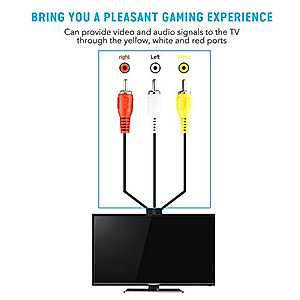 6Ft AV Cable for PS2 PS1 PS3, AV to RCA Composite Audio Video TV Cord Compatible with Playstation 1 2 3