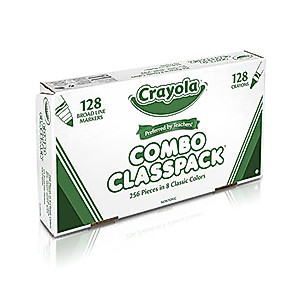 Crayola Crayons and Washable Markers Classpack, 256 Ct, Bulk School Supplies for Teachers, Elementary and Preschool
