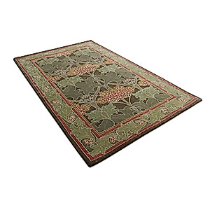 Decor Home Maya Green Ancient Design by Morris Traditional Oriental Antique Style Handmade Tufted 100% Wool Area Rugs & Carpet (8'x10')