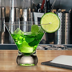 Amazing Abby - Olivia - 10-Ounce Plastic Stemless Martini Glasses (Set of 6), Reusable Cocktail Glasses, BPA-Free, Shatter-Proof, Dishwasher-Safe, Perfect for Poolside, Outdoors, Camping, and More