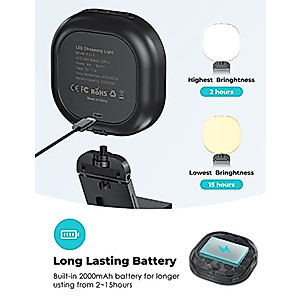viozon Glow LED Streaming Light, Rechargeable Portable, Video Conference Light, Angle&Brightness&Color Temp Adjustable, 3000k-7200k,CRI≥90, Suitable for Monitor, Laptop, Zoom,Broadcast,Vlog