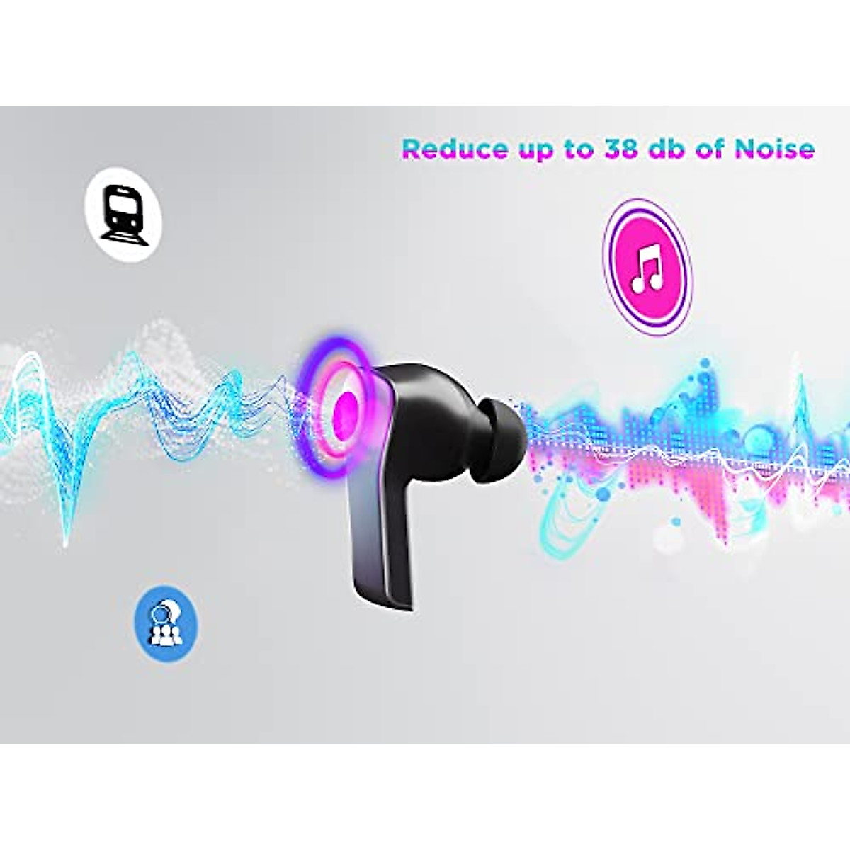 Lenovo Smart True Wireless Earbuds - Smart Switch Fast Pair - Active Noise Cancelling Earphones with Wireless Charging Case - 28 Hrs Playtime Headphones - 6 Built-in Mics - Bluetooth - Black