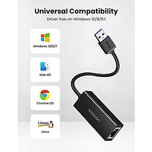 UGREEN Cat 8 Ethernet Cable 40Gbps Bundle with UGREEN USB 3.0 Ethernet Adapter