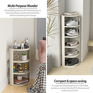 NestSprout 9 Tiers Corner Shoe Rack - Free Standing Shoe Shelf for Entryway Bedroom, Vertical Shoe Organizer for Small Space, Expandable Shoe Tower, Multi-Purpose Plastic Rack