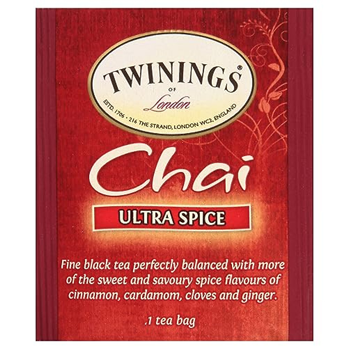 Twinings Ultra Spice Chai Tea Bags - Individually Wrapped, Black Tea with Cinnamon, Ginger, Cardamon & Clove, 20 Count (Pack of 3)