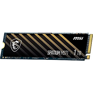 MSI SPATIUM M371 NVMe M.2 1TB Internal SSD PCIe Gen3 NVMe 3D NAND (SPATIUM M371 NVMe M.2 1TB)