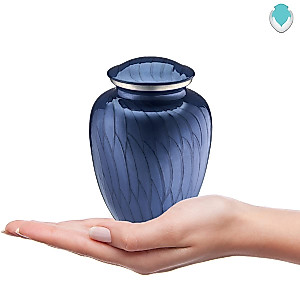 GetUrns Embrace Personalized Anchor Medium Cremation Urn with Custom Engraving for Human Ashes for Funeral, Burial, Niche or Columbarium –44 Cubic Inches–Small Urns for Ashes (Pearlescent Cobalt Blue)