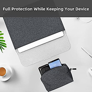 Laptop Sleeve 13 Inch Laptop Bag Fits 13/13.6" MacBook Air M2/M1/ Pro M1 M2 2022-2016, MacBook Pro 14 2021 2022 Pro/Max, Notebook Computer Carrying Bag Slim Case Pouch with Small Bag, Gray…