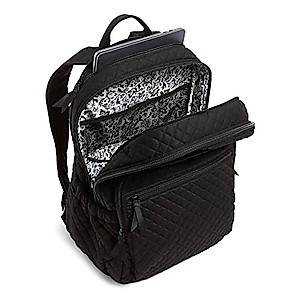 Vera Bradley Women's Cotton XL Campus Backpack, Black - Recycled Cotton, One Size