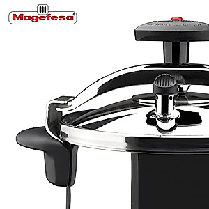 MAGEFESA Star Quick Easy To Use Pressure Cooker, 18/10 Stainless Steel, Suitable for induction. Thermodiffusion bottom, 3 Security Systems (4 QUART)