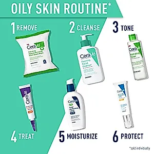 CeraVe Foaming Facial Cleanser | Daily Face Wash for Oily Skin with Hyaluronic Acid, Ceramides, and Niacinamide| Fragrance Free Paraben Free | 16 Fluid Ounce