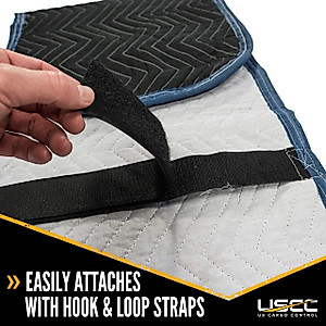 US Cargo Control Quilted Hand Truck Cover, Rounded Top Appliance Dolly Cover, 50 x 16 Inches, Essential Moving Supplies, Black/Blue Moving Pad, Woven Cotton/Polyester, Case of 12 Round Top Covers