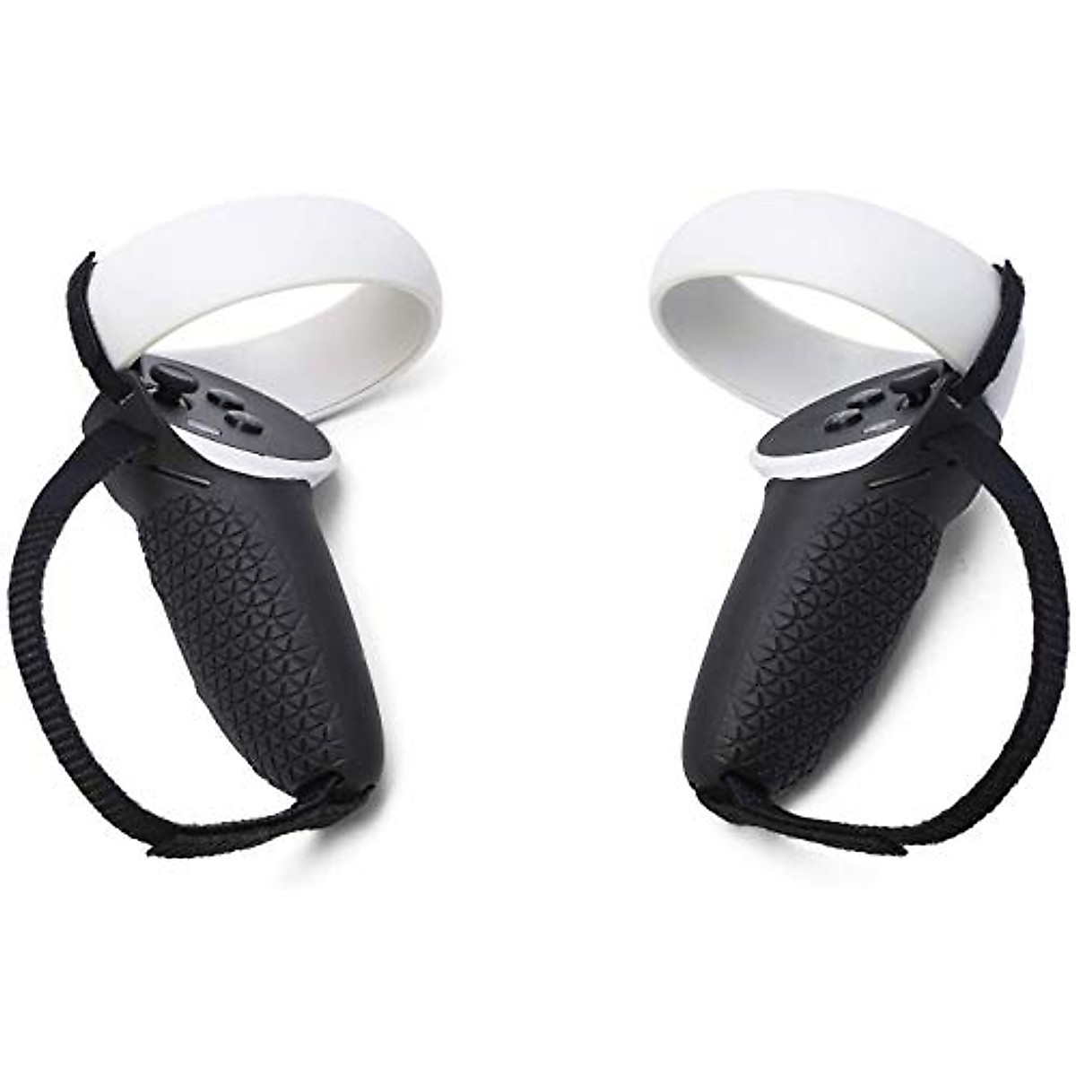 NIUVR Touch Controller Grip Cover Compatible with Quest 2 VR Accessories, Anti-Throw Protective Handle Sleeve with Nylon Adjustable Knuckle Strap