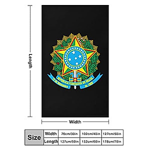 Coat Arms of Brazil, Throw Blanket for Couch Bed Flannel Lap Blanket Lightweight Cozy Plush Blanket for All Seasons 30"x50"