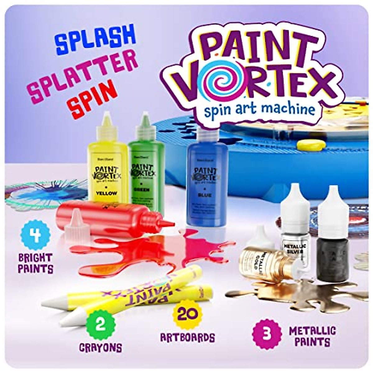 Spin Art Machine Kit - Paint Spiral Station Center - Kids Arts & Crafts Toys for Girls & Boys of All Ages - Cool Girl Gifts - Motorized Spinner Craft Workstation - Kid Gift Ideas