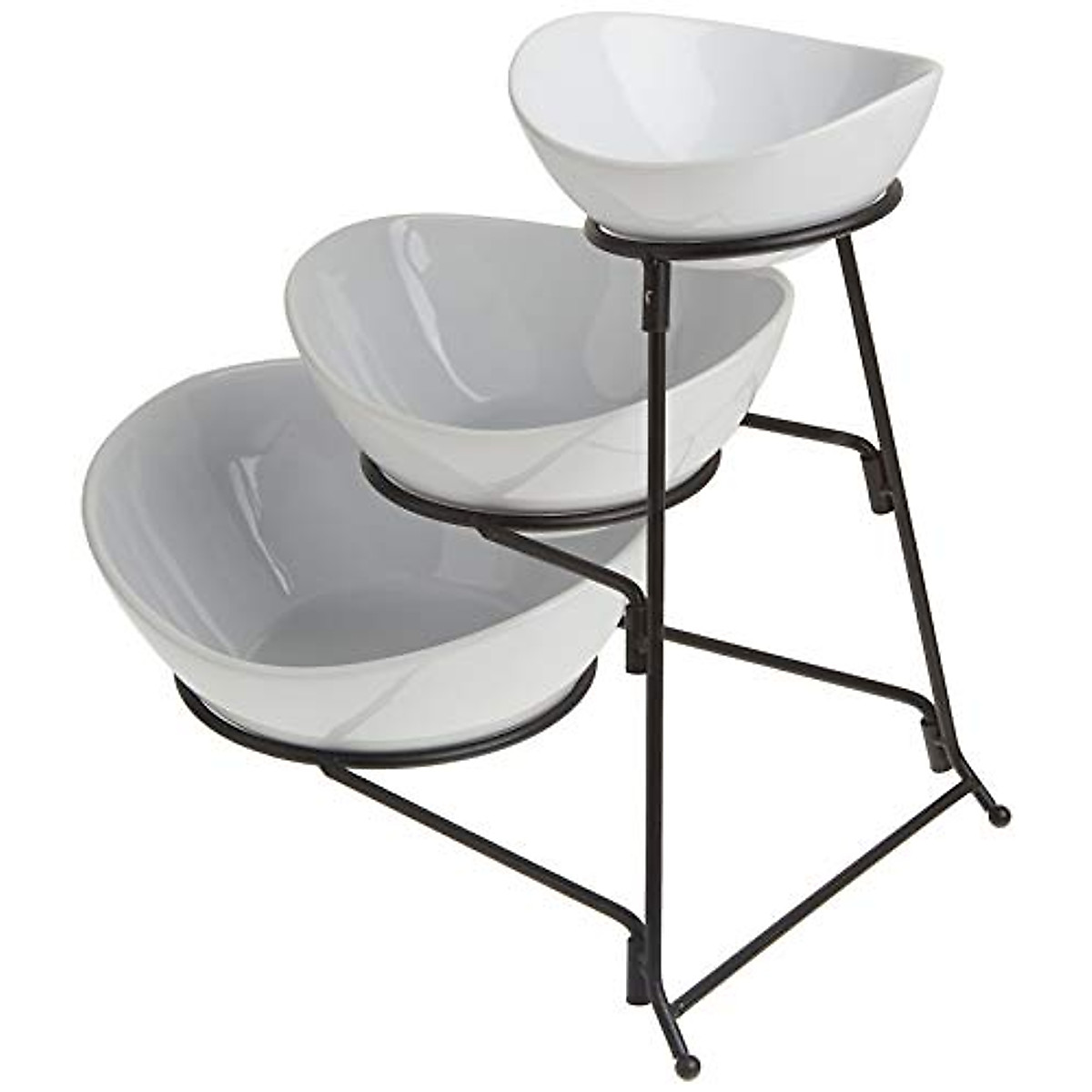 Gibson Elite Gracious Dining Dinnerware, 3-Tier Oval Bowl, White