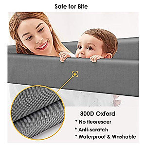 Mingfuxin Bed Rails for Toddlers,Upgraded Baby Safety Bed Rail Guard Vertical Lifting Bed Guardrail Extra Long Folding Rails with Dual Lock for Full-Size Queen & King Mattress(78" for one Side)