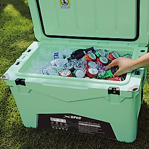 Xspec 60 Quart Roto Molded High Performance Camping Cooler Ice Chest | Pro Tough Durable Outdoor Ice Chest, Seafoam