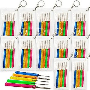 ArtCreativity 5 PC Mini Screwdriver Keychain Set, Pack of 12, Set Includes 5 Screw Drivers and Portable Pouch, Cool Birthday Party Favors for Boys, Girls, Adults, Goodie Bag Filler