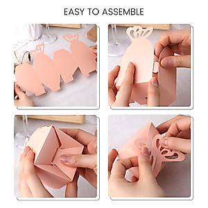 VGOODALL 50PCS Small Favor Boxes Pink, 3D Butterfly Candy Boxes Pink Baby Shower Favor Boxes for Wedding Birthday Party Gift Treat Box