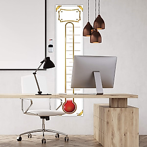 Fundraising Thermometer Chart Goal Tracker Decal - 48"x12" - Dry Erase Goal Setting Wall Poster Thermometer - Removable Giant Sales Goal Vinyal Sticker