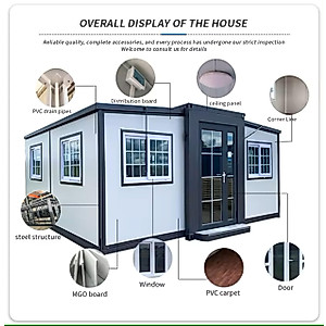 Fully Equipped 20ft Modern 2024 Luxury Prefabricated Container House 3 Bedroom 1 Bathroom 1 Kitchen - Modern Prefab Villa, Insulated Expandable Container, Mobile Tiny Home, Free Electric Water Heater