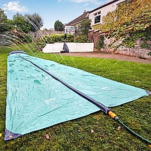 TEAM MAGNUS 31ft Slip and Slide Water Slide with Inflatable Crash Pad, Adjustable Sprinkler for Kids – Slip and Slide for Adults & Kids, Perfect for Backyard Fun