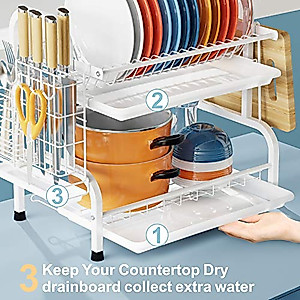 iSPECLE Dish Drying Rack and Sink Caddy, Stainless Steel Dish Rack and 3-in-1 Kitchen Sponge Holder, Bundle Sales, 2 Packs