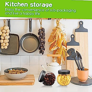 Tradder 24 Pcs Plastic Candy Jars with Lids 8.5 oz Side Cookie Jar Bulk Kitchen Counter Clear Cookie Container Wide Mouth Candy Storage Jars for Candy Buffet Table Coffee Canister Party Laundry Holder