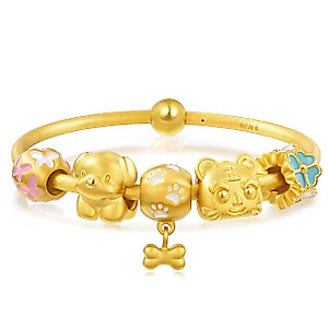 CHOW SANG SANG 999.9 24K Gold Price-by-Weight Gold Matte-Finished Bangle for Women 90343K (Approx. 0.31tael (~11.6g), 6 (Wrist Size:14-15 CM))