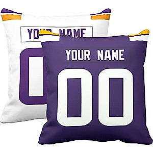 Throw Pillow 2 Packs Custom Any Name and Number for Men Youth Boy Gift