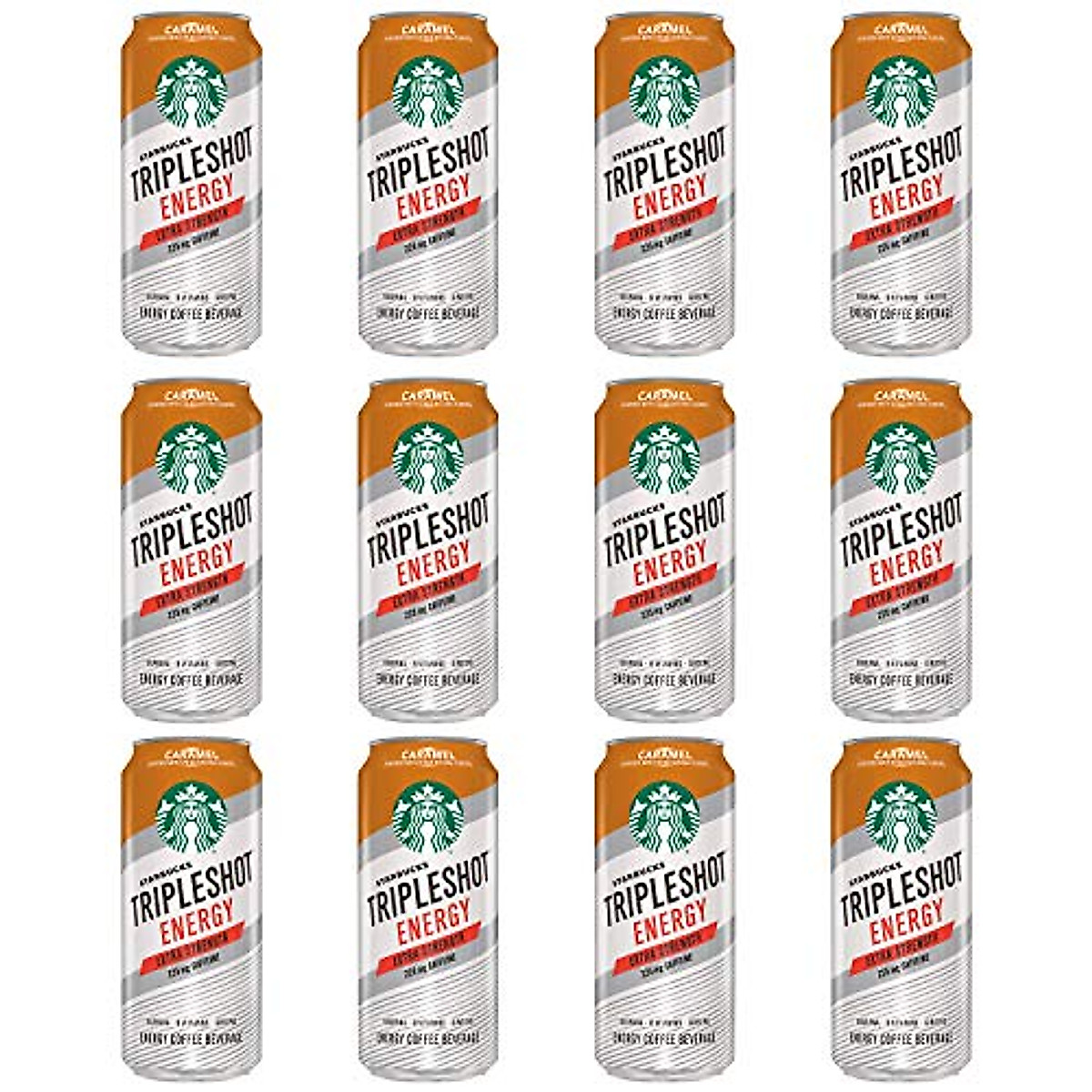 Starbucks Tripleshot Energy Extra Strength Espresso Coffee Beverage, Caramel, 225mg Caffeine, 15oz cans (12 Pack)