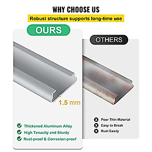 VEVOR Greenhouse Spring Wire and Lock Channel 20 Packs, 6.56 ft PE Coated Aluminum Alloy Bundle Kit, Plastic Poly Film or Shade Cloth Attachment w/Screws, Silver