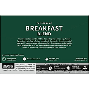 Starbucks Coffee K-Cup Pods, Breakfast Blend Medium Roast, Ground Coffee K-Cup Pods for Keurig Brewing System, 10 CT K-Cup Pods Per Box (Pack of 2 Boxes)