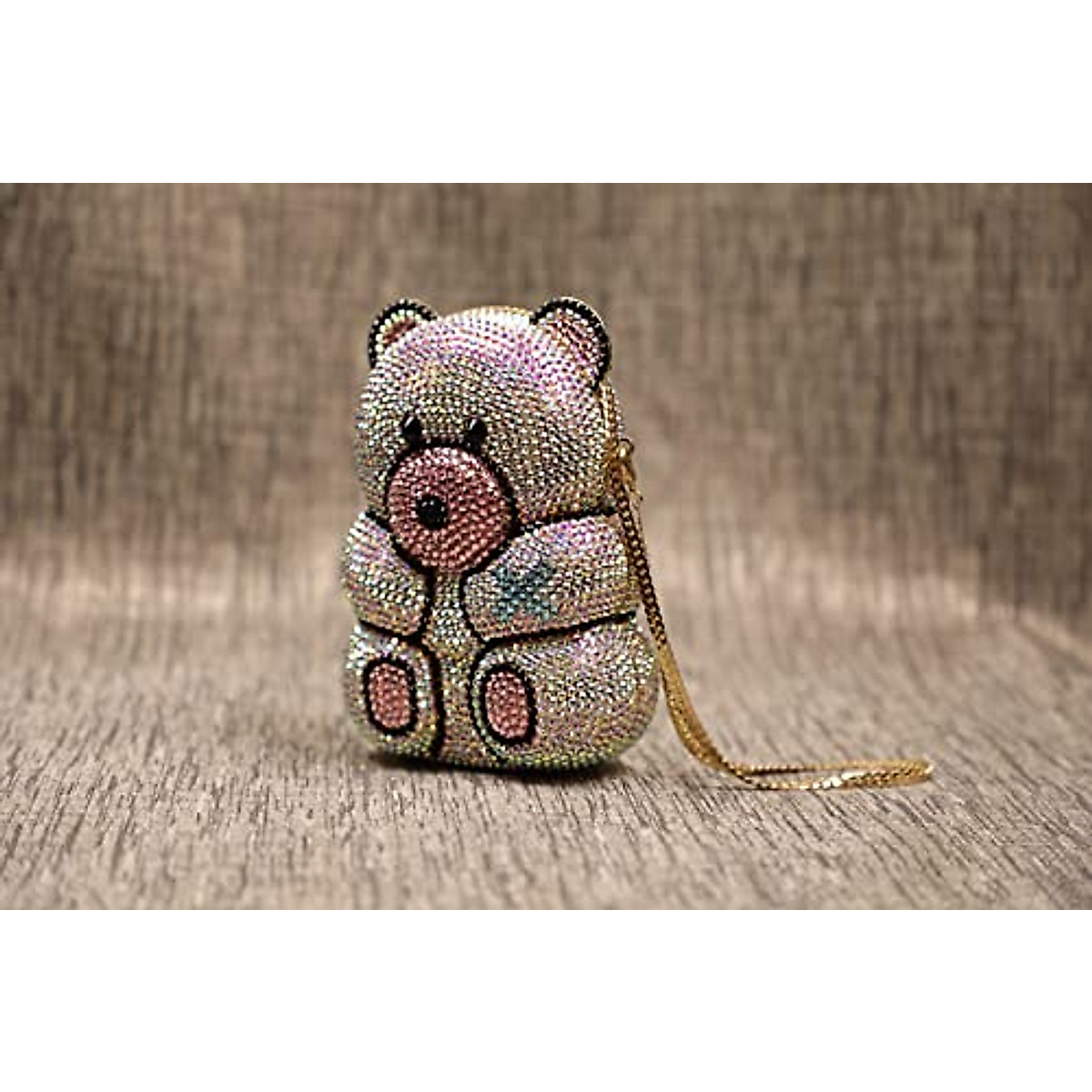 DJBM Women Panda Rhinestone Clutch Evening Bag Crystal Clutch Purses Diamond Clutch for Women Evening Party, Black