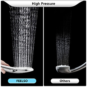 Handheld Shower Head with Filter, FEELSO High Pressure 3 Spray Mode Showerhead with 60" Hose, Bracket and 15 Stage Water Softener Filters for Hard Water Remove Chlorine and Harmful Substance