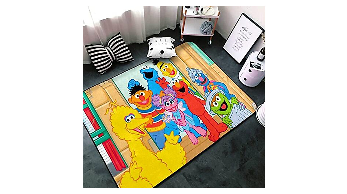Cartoon Elmo Kids Room Rug - Safe, Soft & Washable Decor