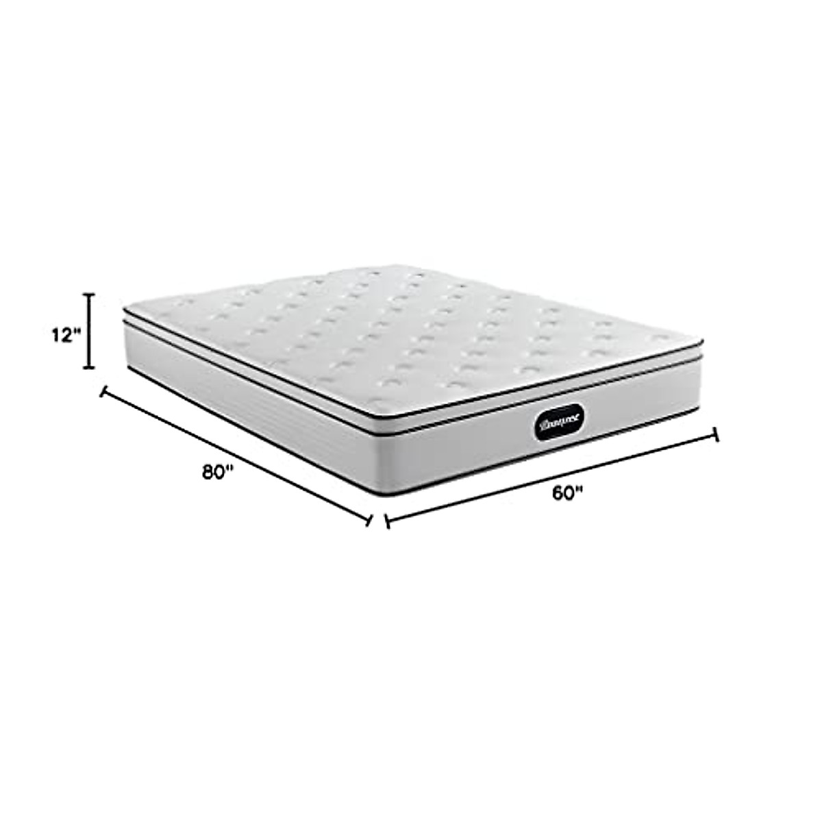 Beautyrest BR800 12 inch Plush Euro Top Mattress, Queen, Mattress Only