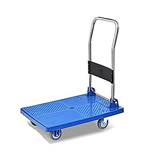 Platform Trucks Platform Hand Truck Folding Moving Trolley with Quiet Wheels for Warehouse Restaurants Small Cart 440lbs Weight Capacity Platform Cart